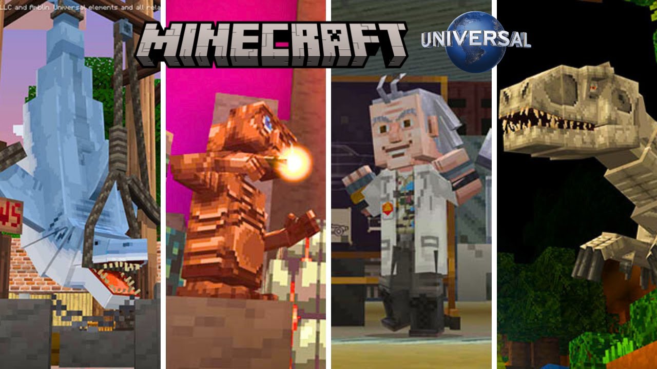 Minecraft Universal Studios Experience DLC - All Minigames - YouTube