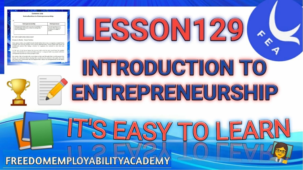 FEA LESSON129 INTRODUCTION TO ENTREPRENEURISHIP. EASY LEARN ENGLISH.# ...