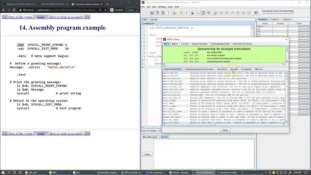 7.3 MIPS Assembly syntax overview - YouTube