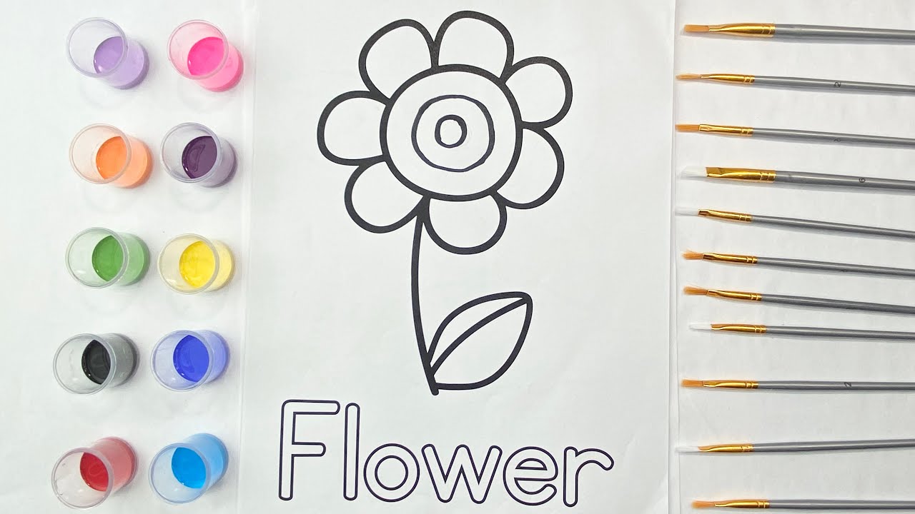 Flower Painting + Colors | Learning activity for Kids | Toddler ...