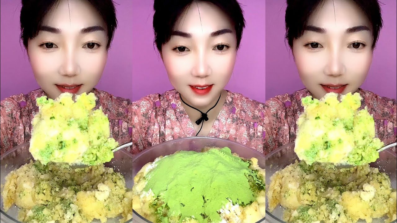 shaved ice eating matcha ice - YouTube