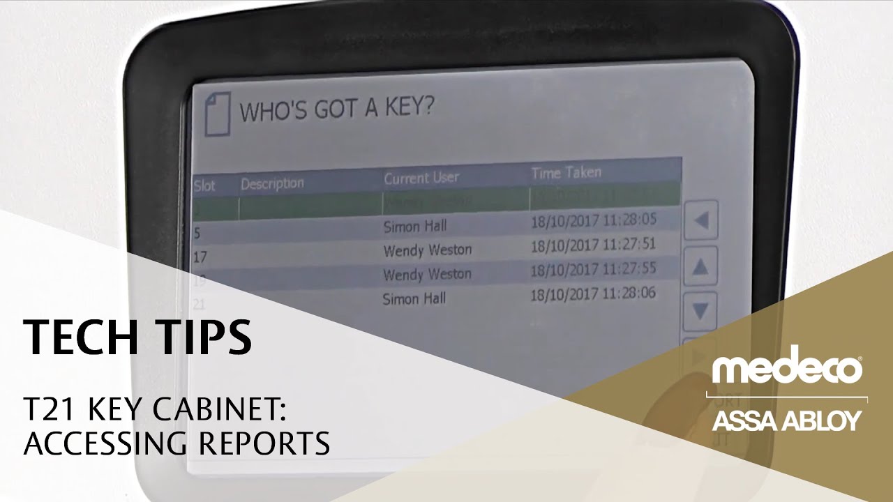 Medeco T21 Key Cabinet: Accessing Reports - Medeco Locks - YouTube