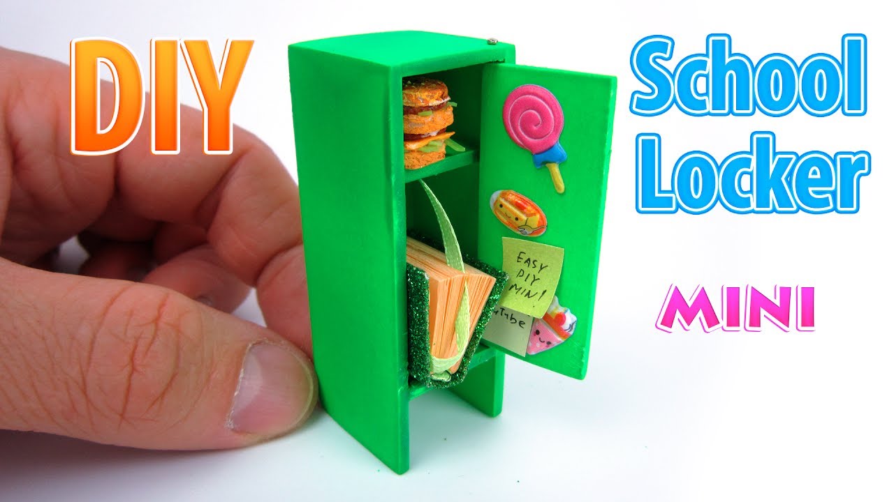 DIY Miniature Girl School Locker | DollHouse | No Polymer Clay! - YouTube