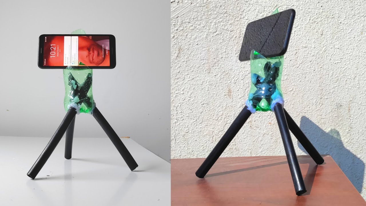 How to make a mobile stand at home using a plastic bottle/. - YouTube
