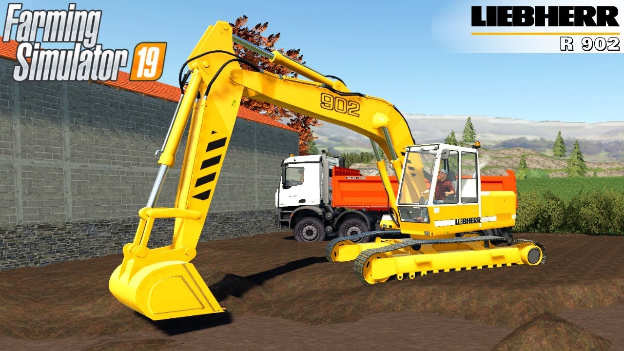 Farming Simulator 19 - LIEBHERR R 902 EXCAVATOR Digging Soil - YouTube
