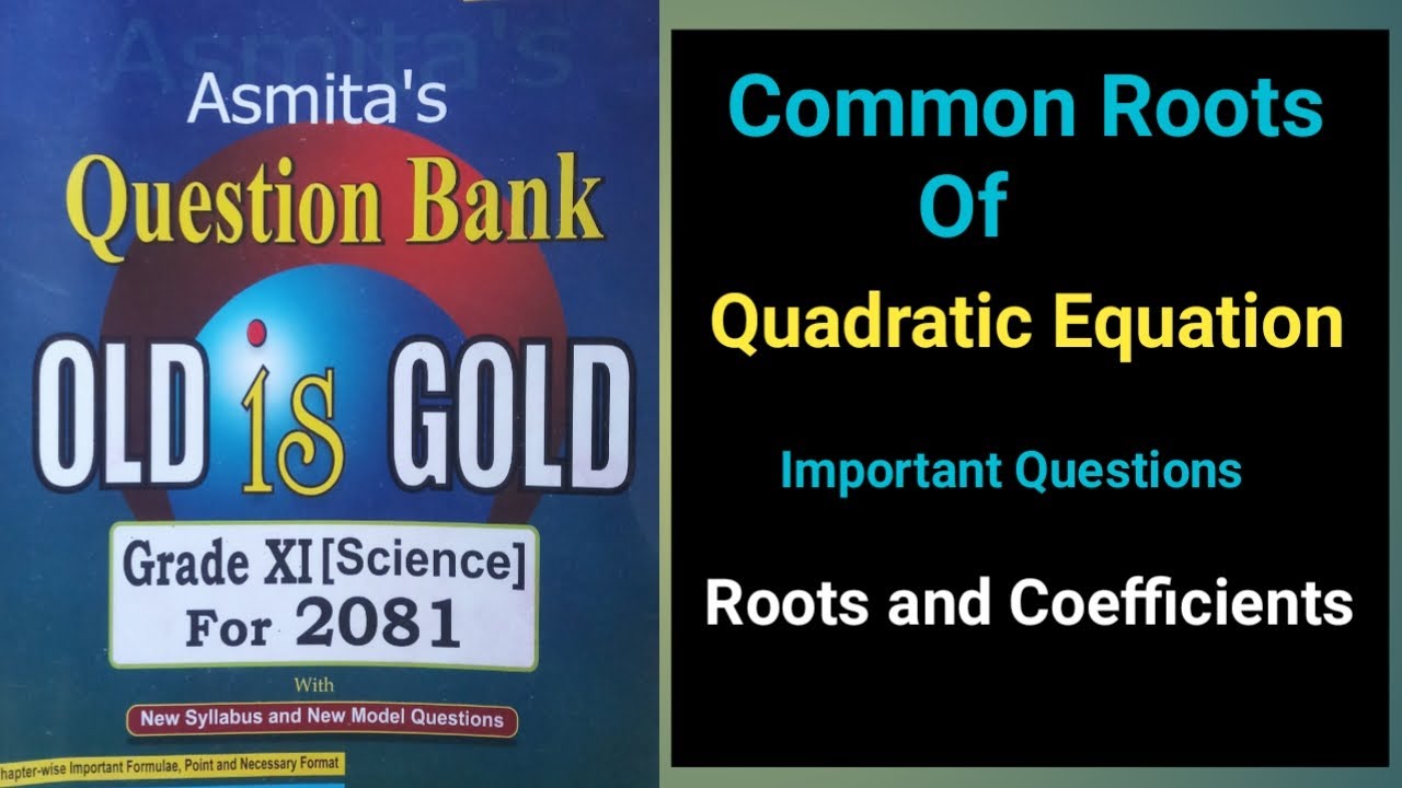 04 Quadratic equations class 11 || Common roots of quadratic equation ...