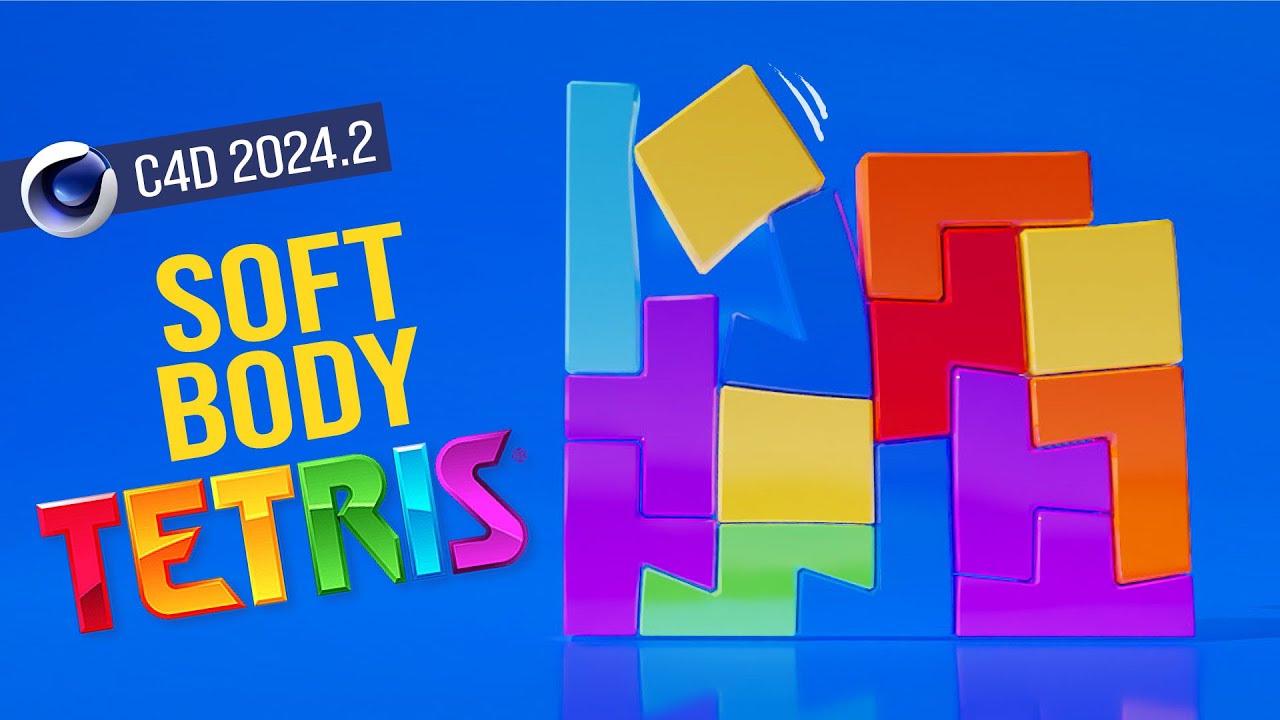 Soft Body Tetris Cinema 4D 2024.2 #c4d #tetris #softbody - YouTube
