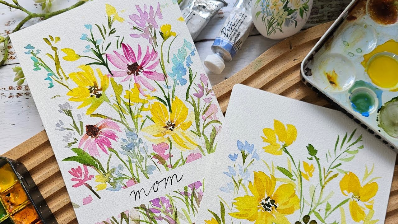 Quick and Easy Mother's Day Watercolor Card - YouTube