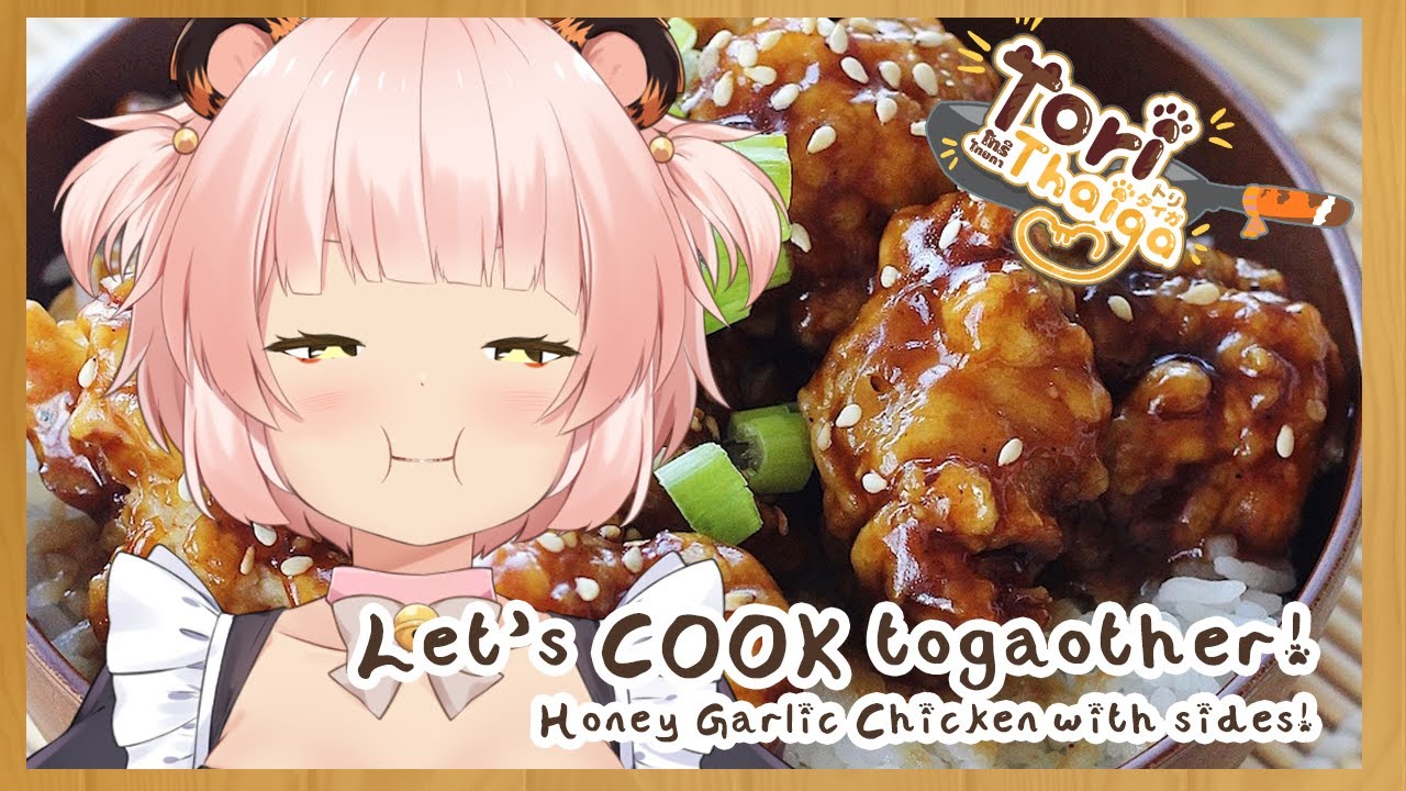 Let's COOK with a VTUBER! Honey Garlic/Spicy Chicken with sides! Tori ...