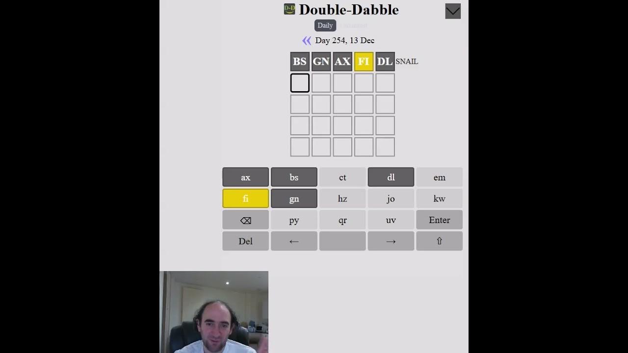 Wordle with letters PAIRED-UP?! (Double-Dabble puzzle for 13 Dec 24 ...