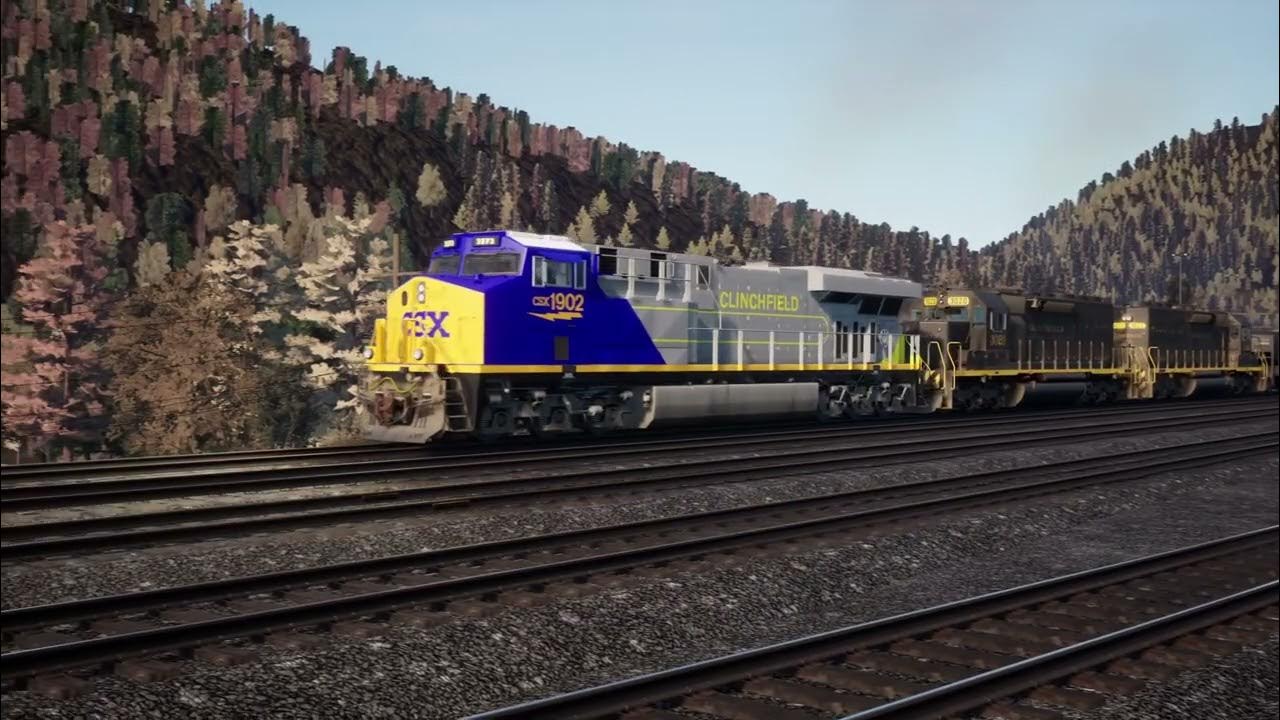 CSX #1902 “Clinchfield Railroad” leads the mixed train - YouTube