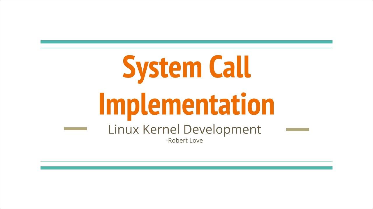 6. System call Implementation in Linux Kernel 5.9.6 - YouTube