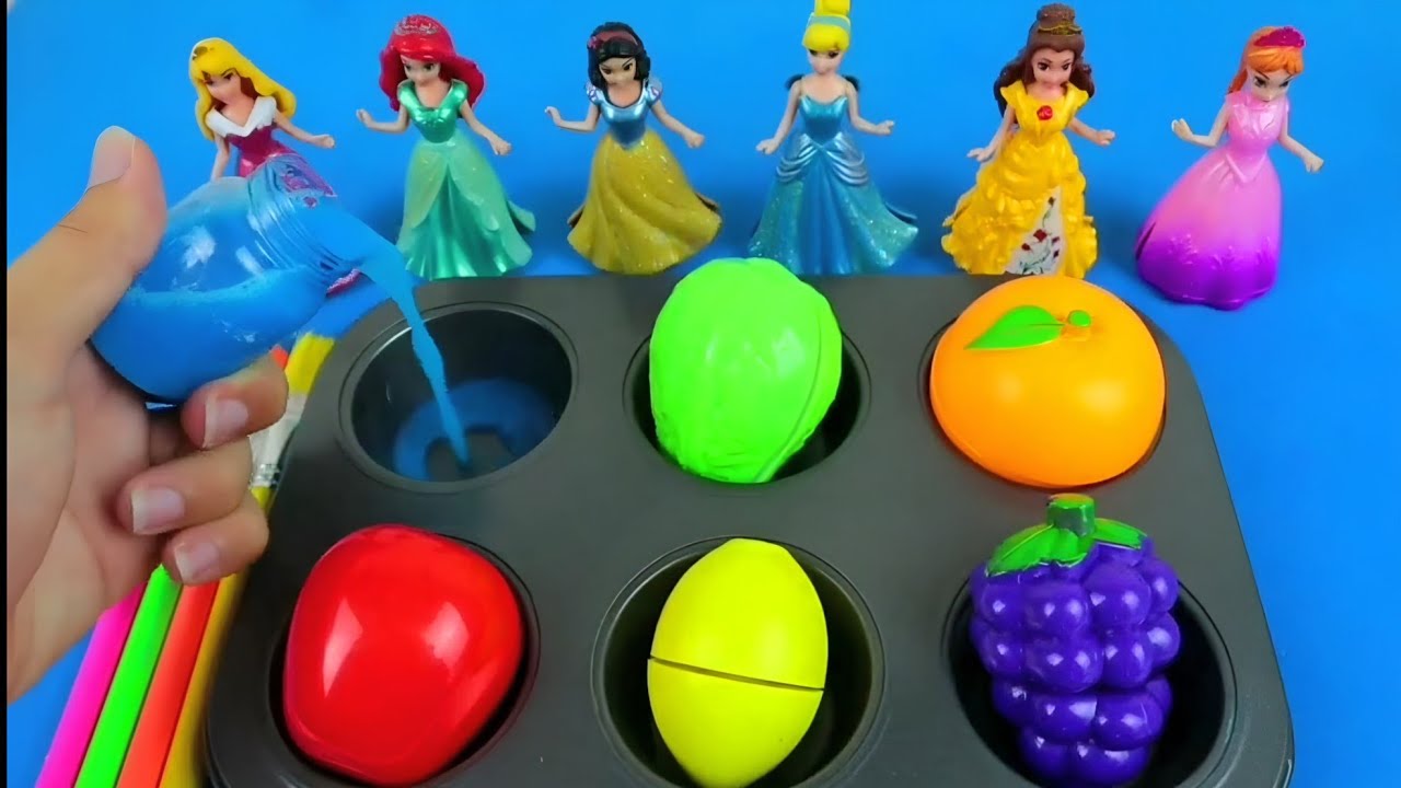 Satisfying Video | DIY How to make Rainbow Slime Candy Frozen Elsa Disney Princess Cutting ASMR ...