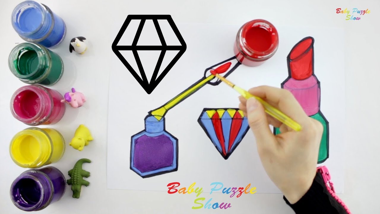 How to Draw a Makeup Set | Brushes, Lipstick , Art for Kids - YouTube