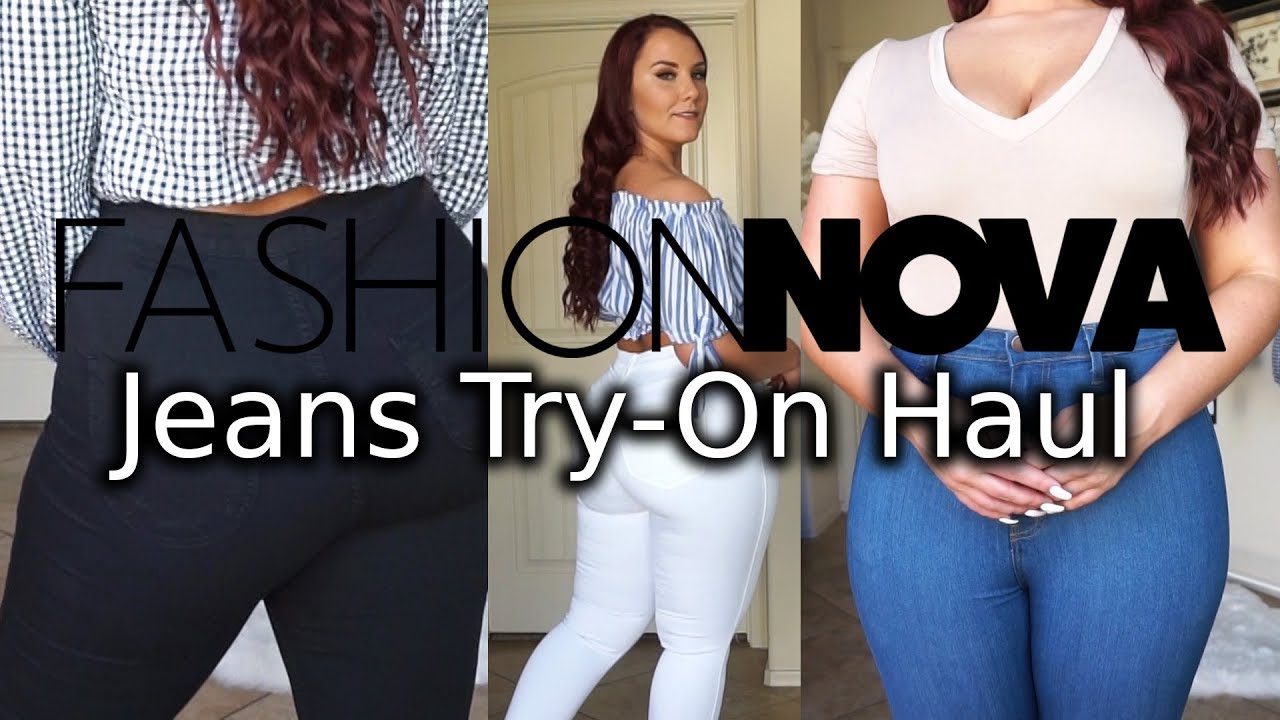 Fashion Nova Curve High Waist Denim Try-On Haul | Ruby Red - YouTube