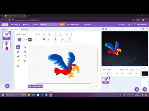 Scratch coding tutorial beginner project: How to animate a parrot to ...