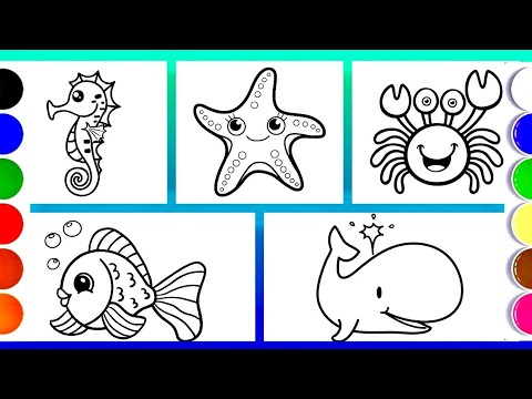 How to draw sea fish|| step by step sea fish drawing for kids. - YouTube