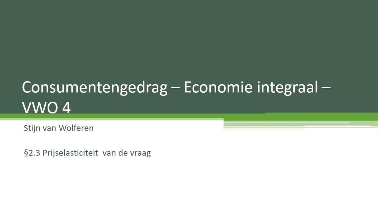 Economie - Markt - Prijselasticiteit van de vraag - YouTube