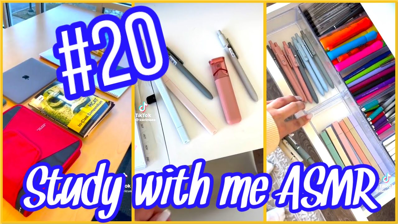 📚Study with me ASMR#20 | TikTok Compilation, Candles, Colors ...