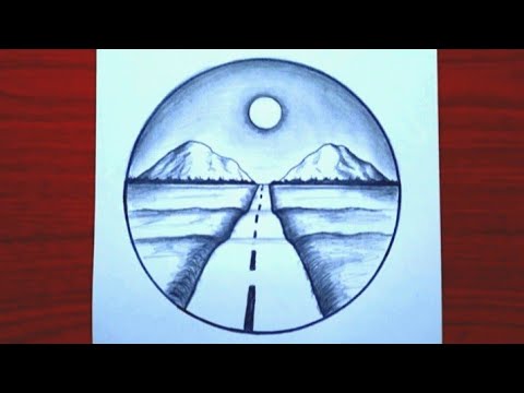 Kolay Karakalem Perspektif Yol Manzara Resmi Nasıl Yapılır