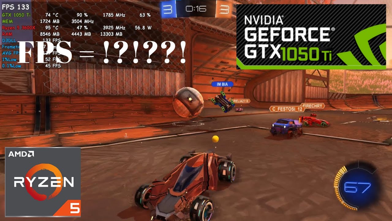 Rocket League GTX 1050 Ti 1080p - YouTube