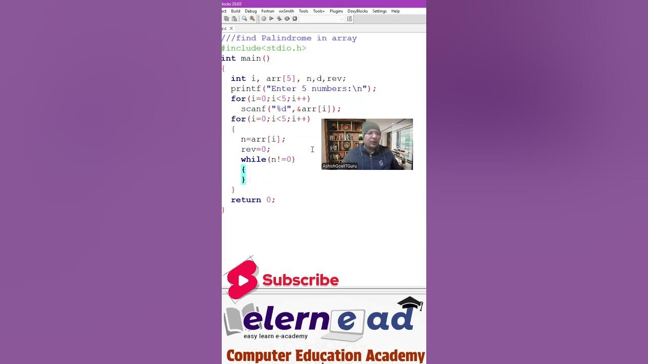 Find Palindrome In Array Coding Learncodingeasily Programming