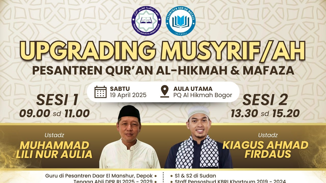 Upgrading Musyrif/ah Pesantren Qur'an Al-Hikmah & Mafaza Bogor - YouTube