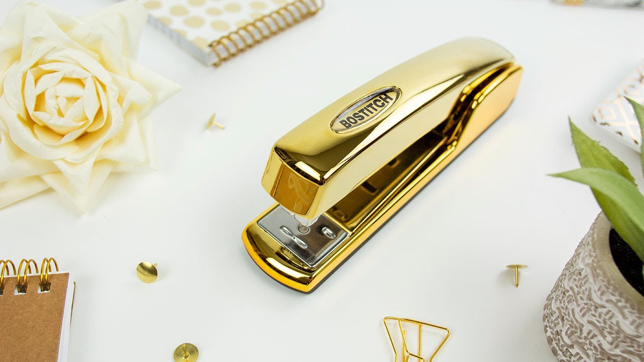 Bostitch® Metallic Gold Desktop Stapler - YouTube
