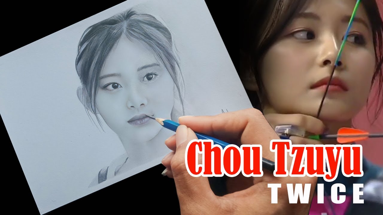 TWICE CHOU TZUYU - Drawing pencil Arts - YouTube