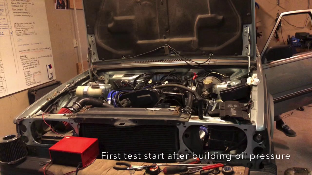 First Start Up - Volvo 740 T5 Engine Swap - YouTube