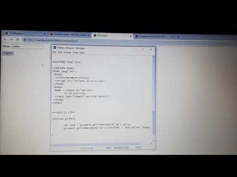 Giving the data to the html file using javascript in editplus - YouTube