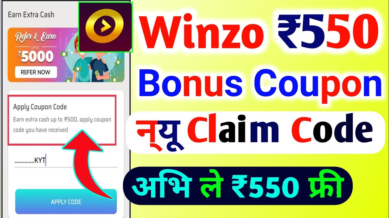 Winzo 550₹ Bonus Coupon Code Today | Winzo App Bonus Coupon Code Today ...