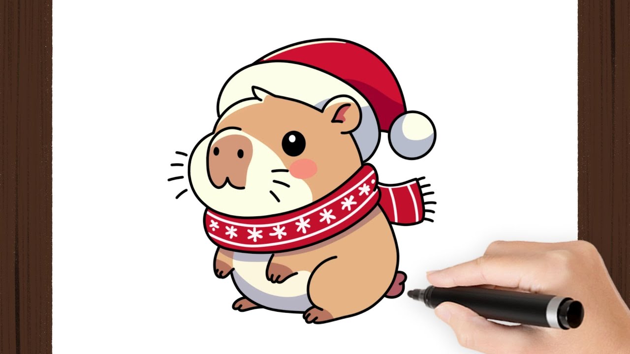 How To Draw a CHRISTMAS CAPYBARA KAWAII I Easy - YouTube