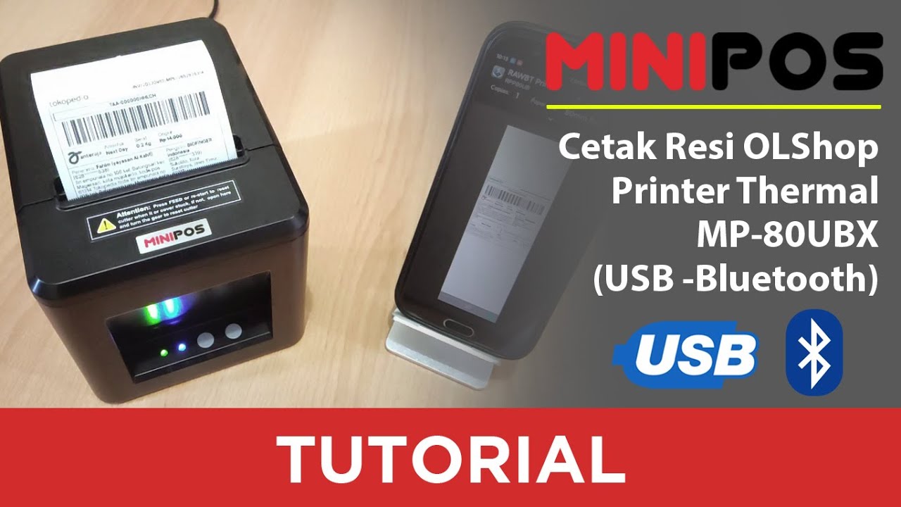 Cetak Resi Online Shop Printer Thermal MP-80UBX - YouTube