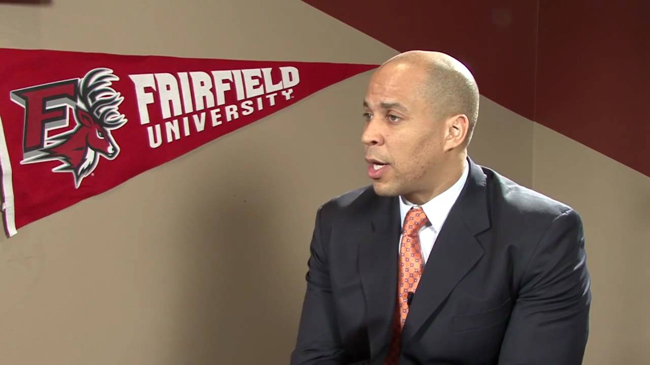 Newark NJ Mayor Cory Booker Interview - Fairfield University - News 64 ...
