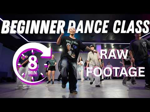 8 mins Beginners hiphop dance class warm up focusing on size and energy changes
