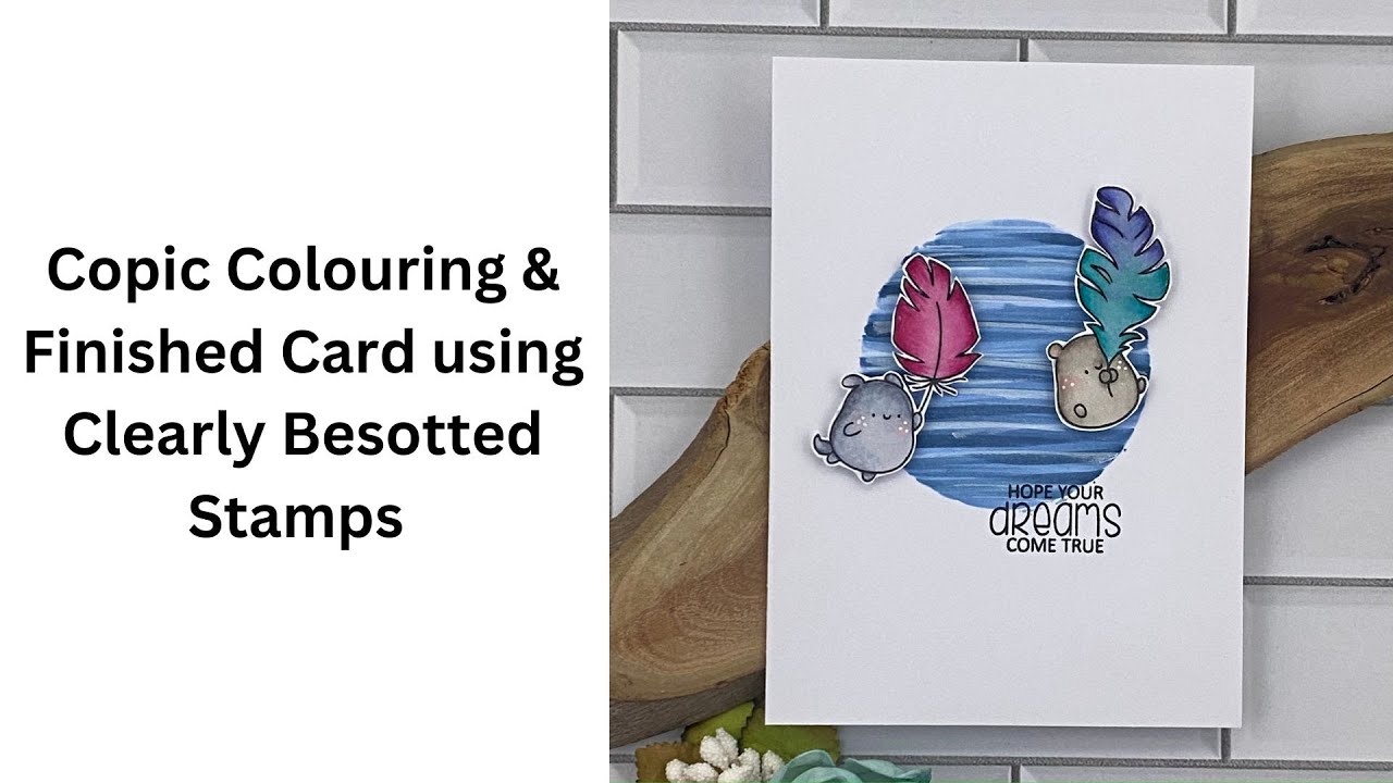 Copic Colouring & a completed card using a Copic background - YouTube