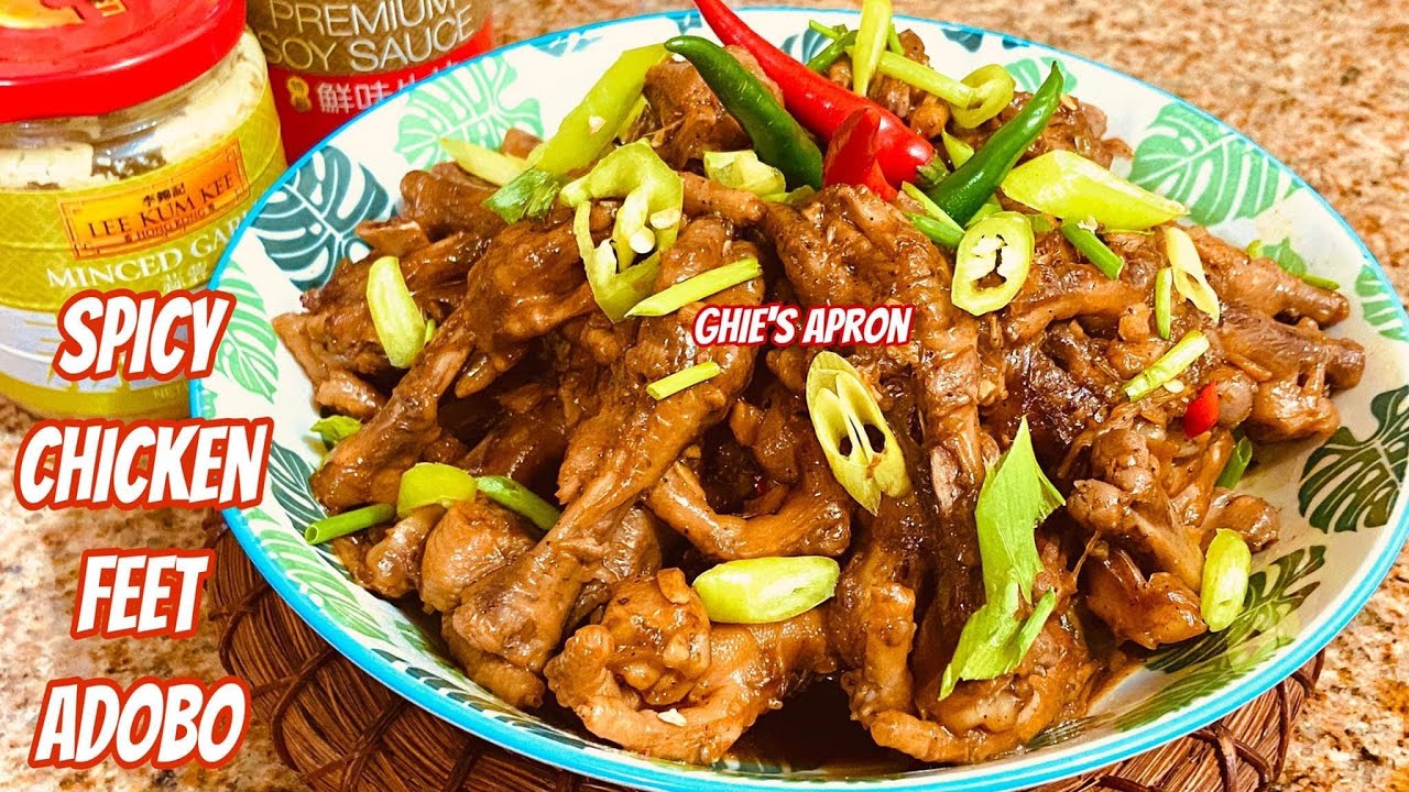 Spicy Chicken Feet Adobo | Adobong Adidas | Ghie’s Apron - YouTube