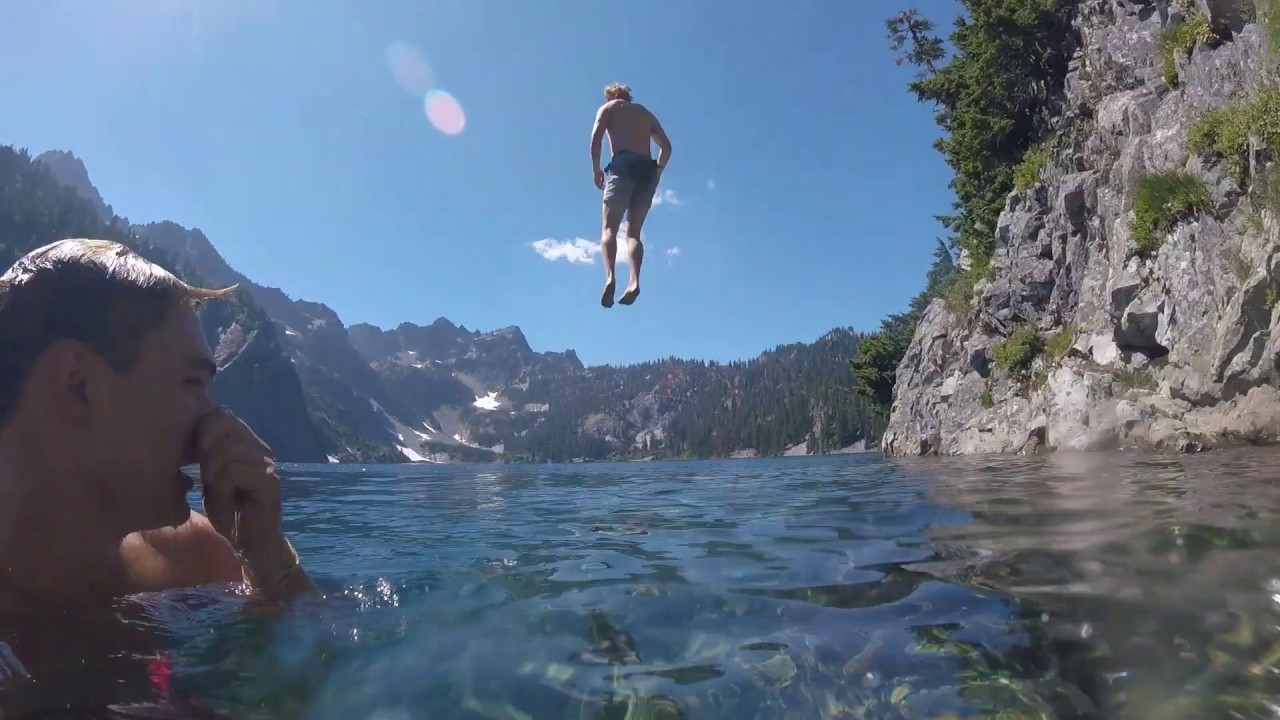 GoPro Cliff Jumping at Snow Lake - YouTube