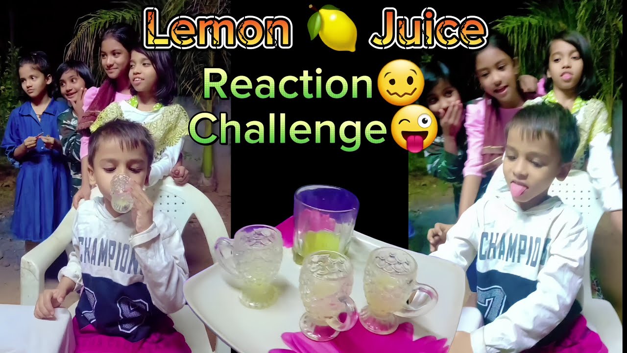 "Extreme Lemon🍋 Juice Challenge😜! 100% Sour Fun & Hilarious Reactions ...