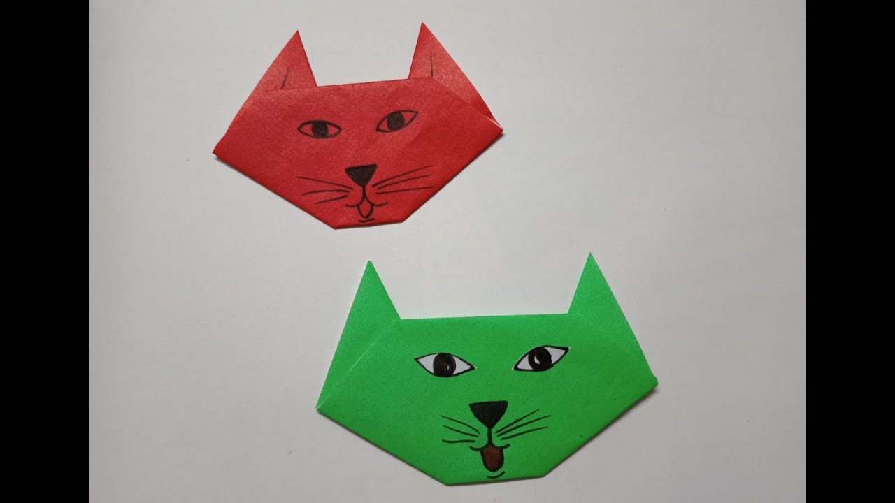 How To Make Cat Face with paper || Origami Cat Face || Paper Folding ...