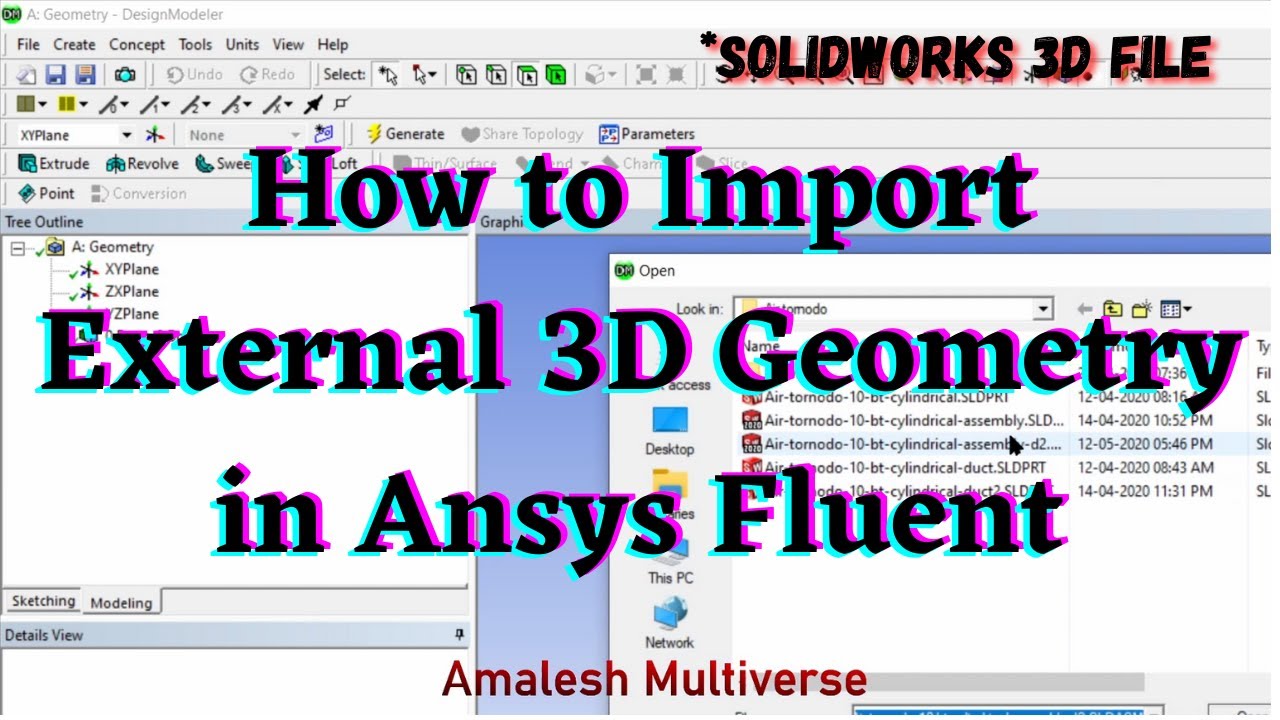 How to import external 3D geometry in Ansys fluent | Solidworks 3D ...