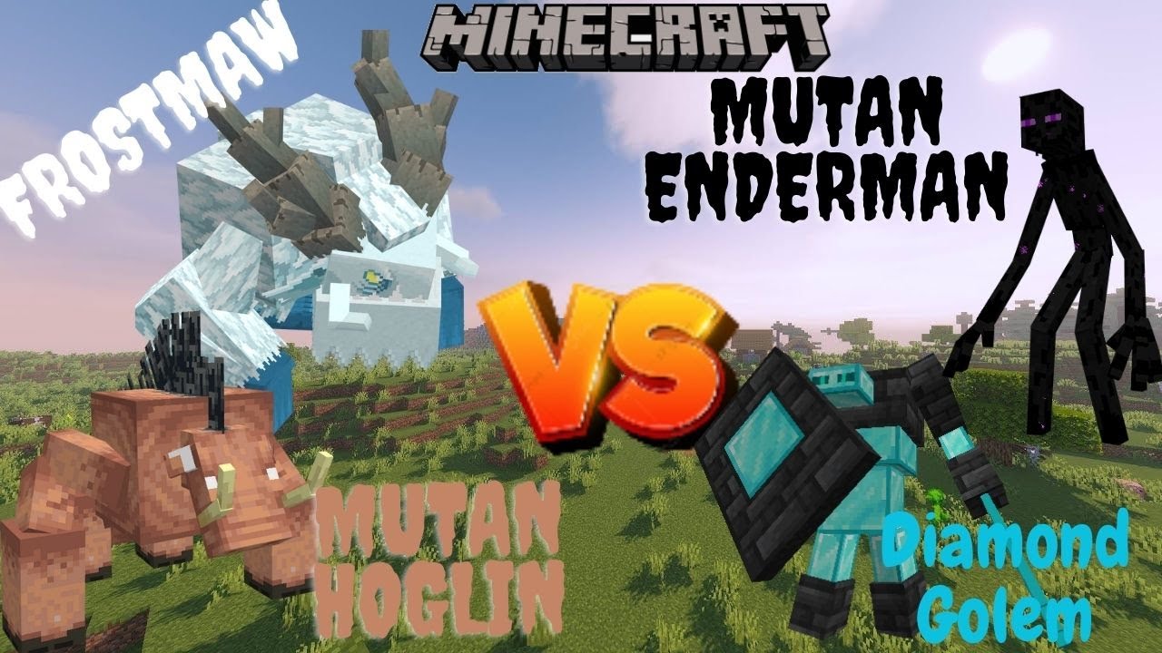 4X4 FROSTMAW VS Mutant Enderman VS Mutan Hoglin VS Diamond Golem - YouTube