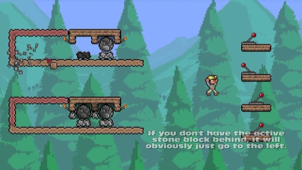 Terraria 1.1 - How to make a Rock Slide - YouTube