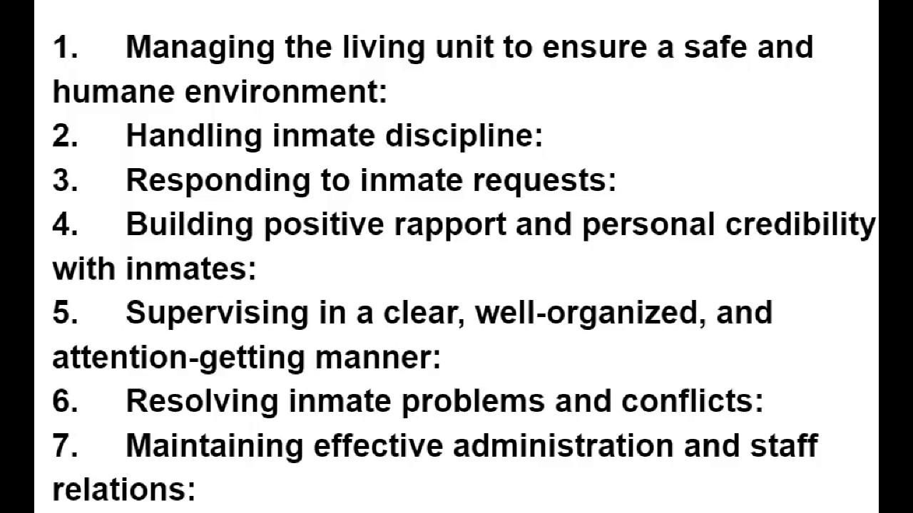 Knowlege - The inmate behavior management plan - YouTube