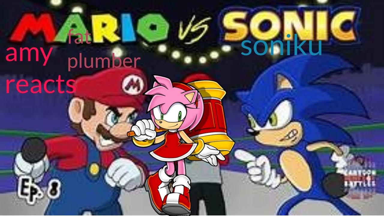 Amy Rose react to: Mario vs Sonic Cartoon Beatbox Battle - YouTube