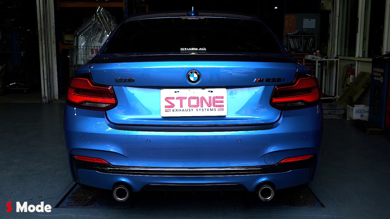 BMW F22 F23 M235i with Stone Exhaust Eddy Catalytic Downpipe & OEM Cat ...