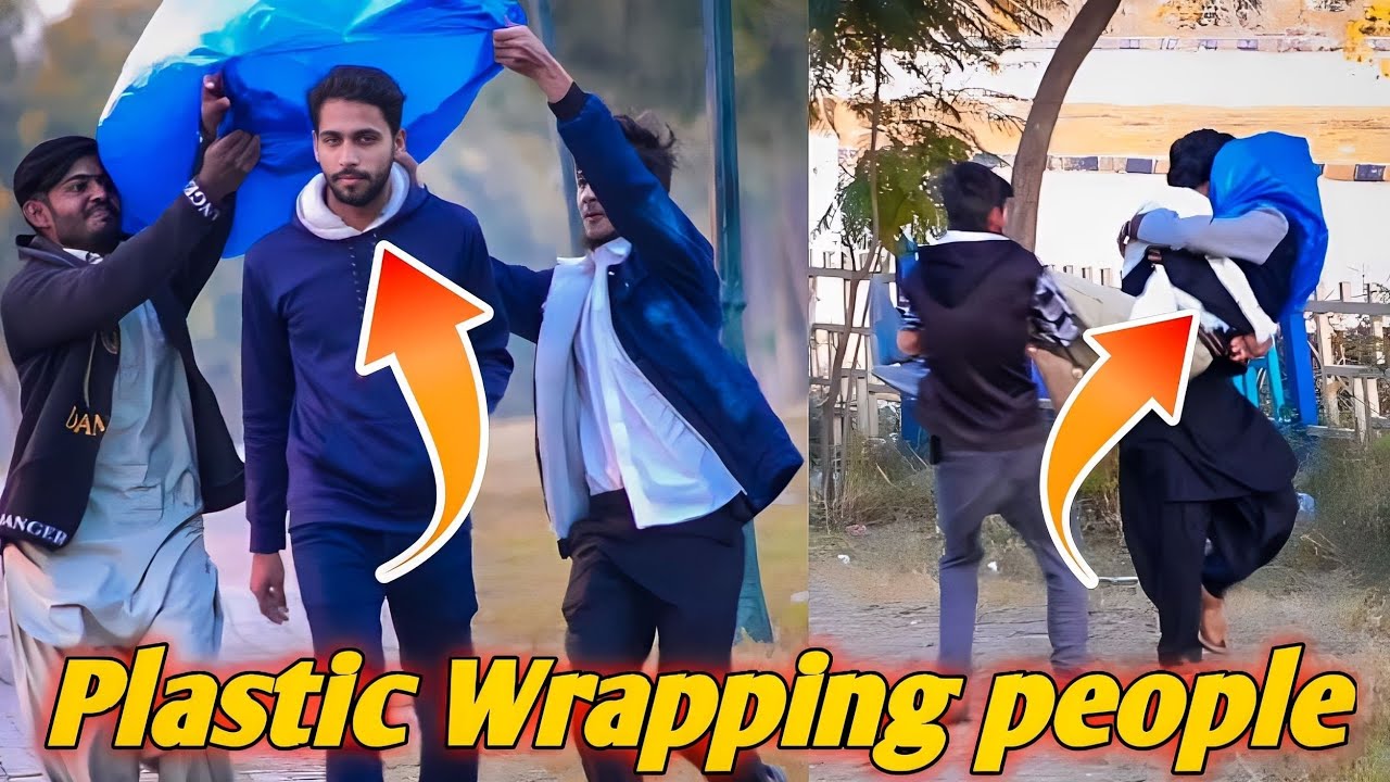 Plastic Wrapping people Prank #funnyvideo @syedvlogs184 ...