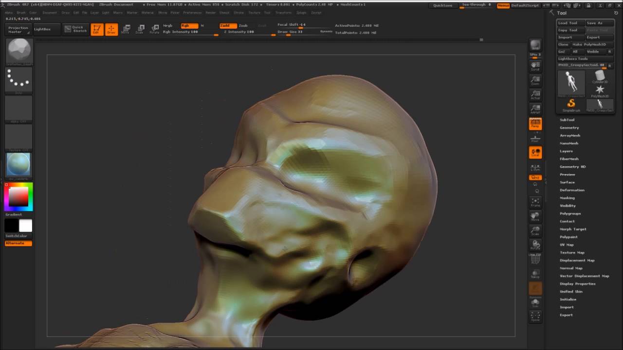 ZBrush Alien Sculpt - YouTube