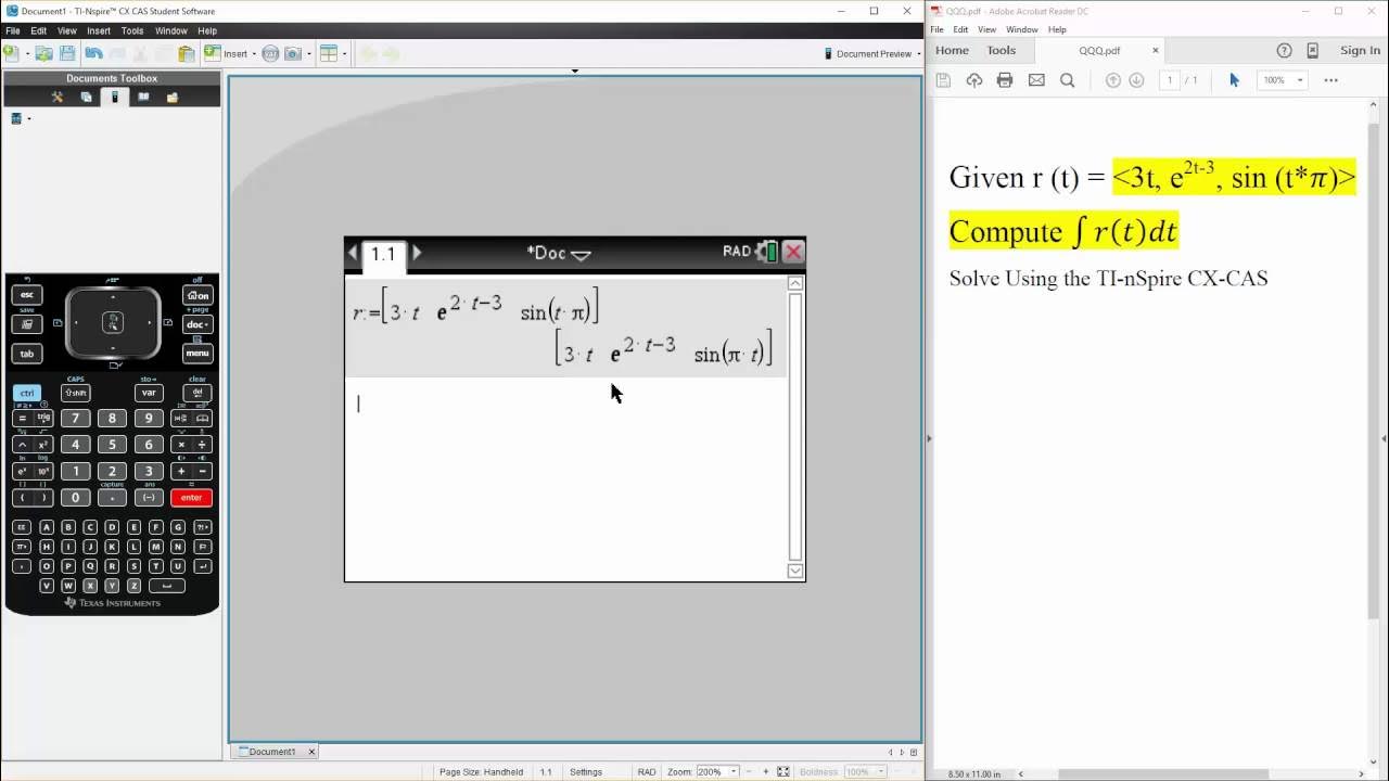 Calc 3: Vector Functions and Space Curves (TI-nSpire CX CAS) ptC - YouTube
